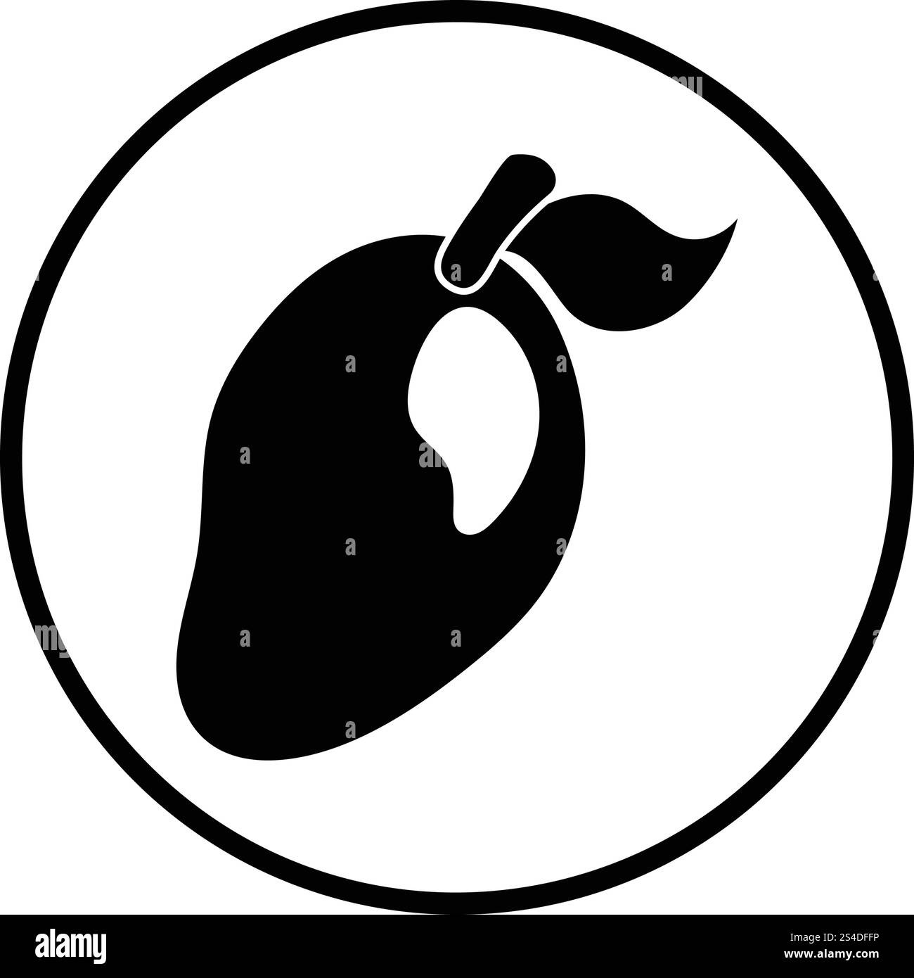 Icon of Mango. Thin circle design. Vector illustration Stock Vector ...