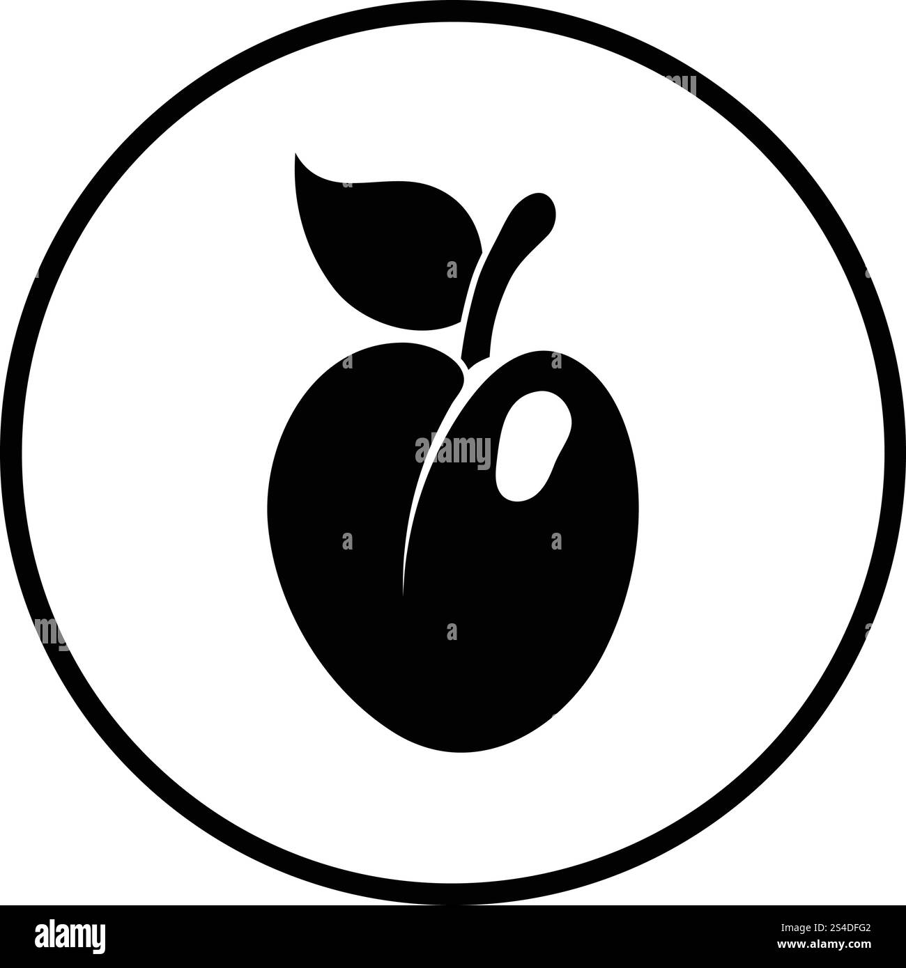 Icon of Plum . Thin circle design. Vector illustration Stock Vector ...