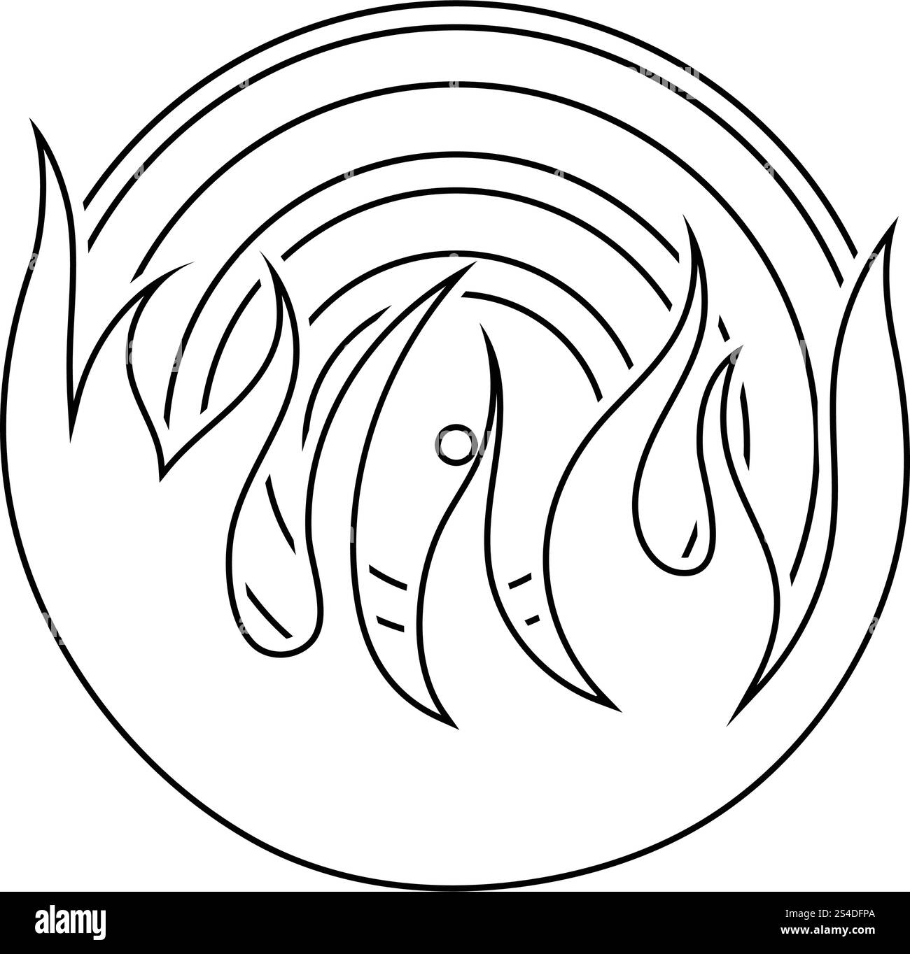 Flame vinyl icon. Thin line design. Vector illustration Stock Vector ...