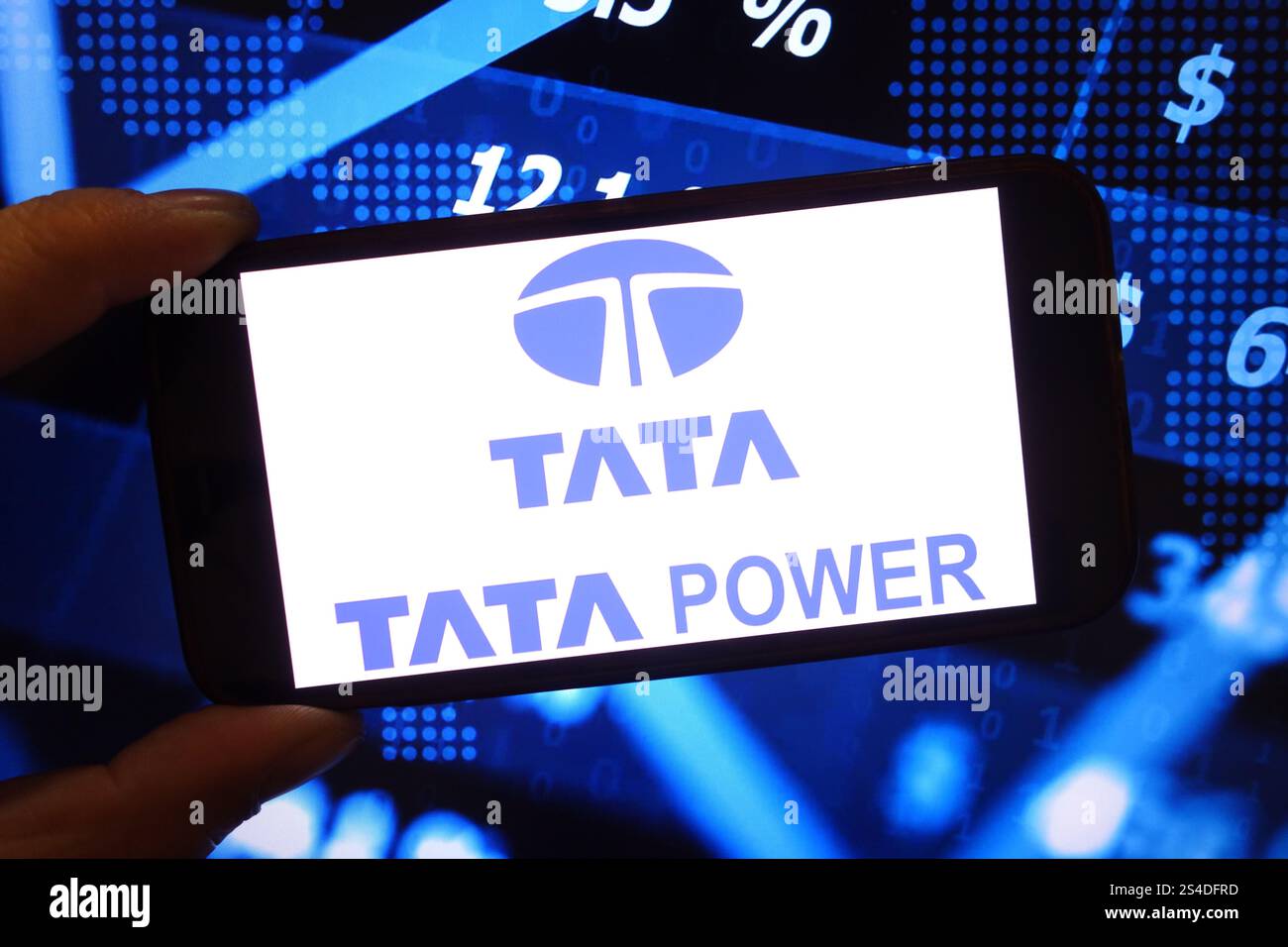 In this photo illustration, the Tata Power company logo is seen ...