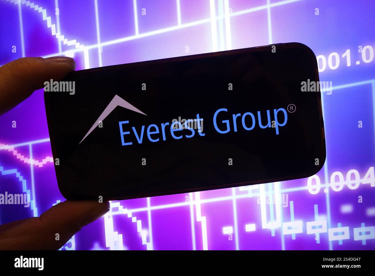 In this photo illustration, the Everest Group company logo is seen ...
