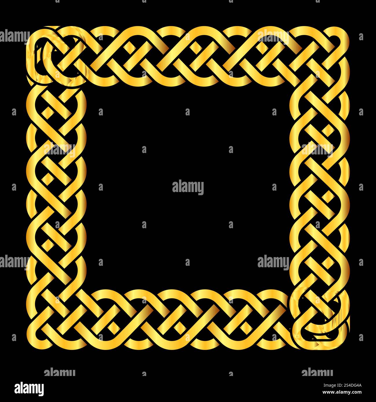 Square golden celtic knots vector frame. Decoration element isolated ...