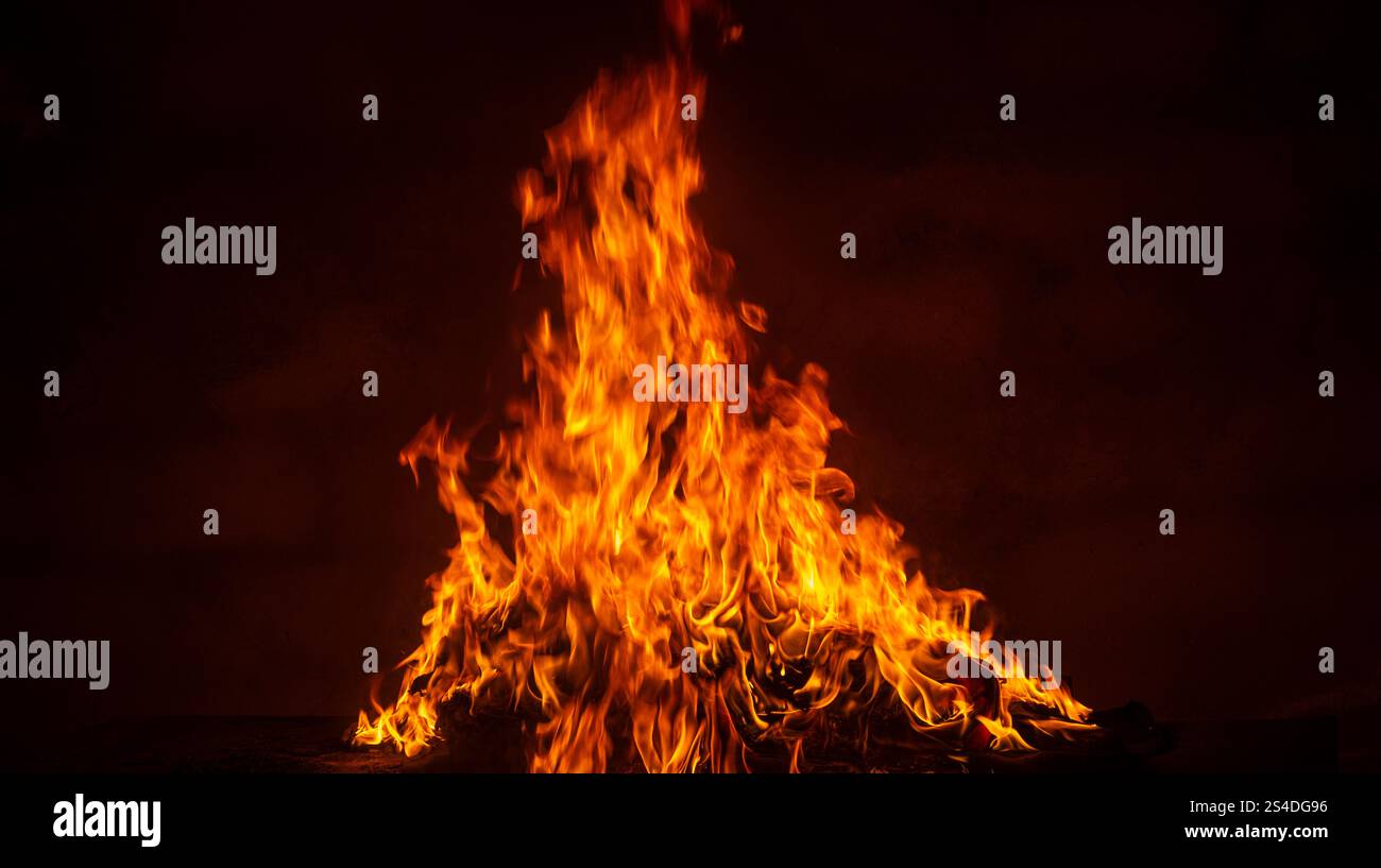 Fire flame texture for banner background. Burning fire lights. Burning ...