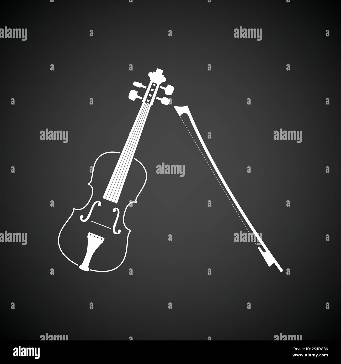 Violin icon. Black background with white. Vector illustration Stock ...