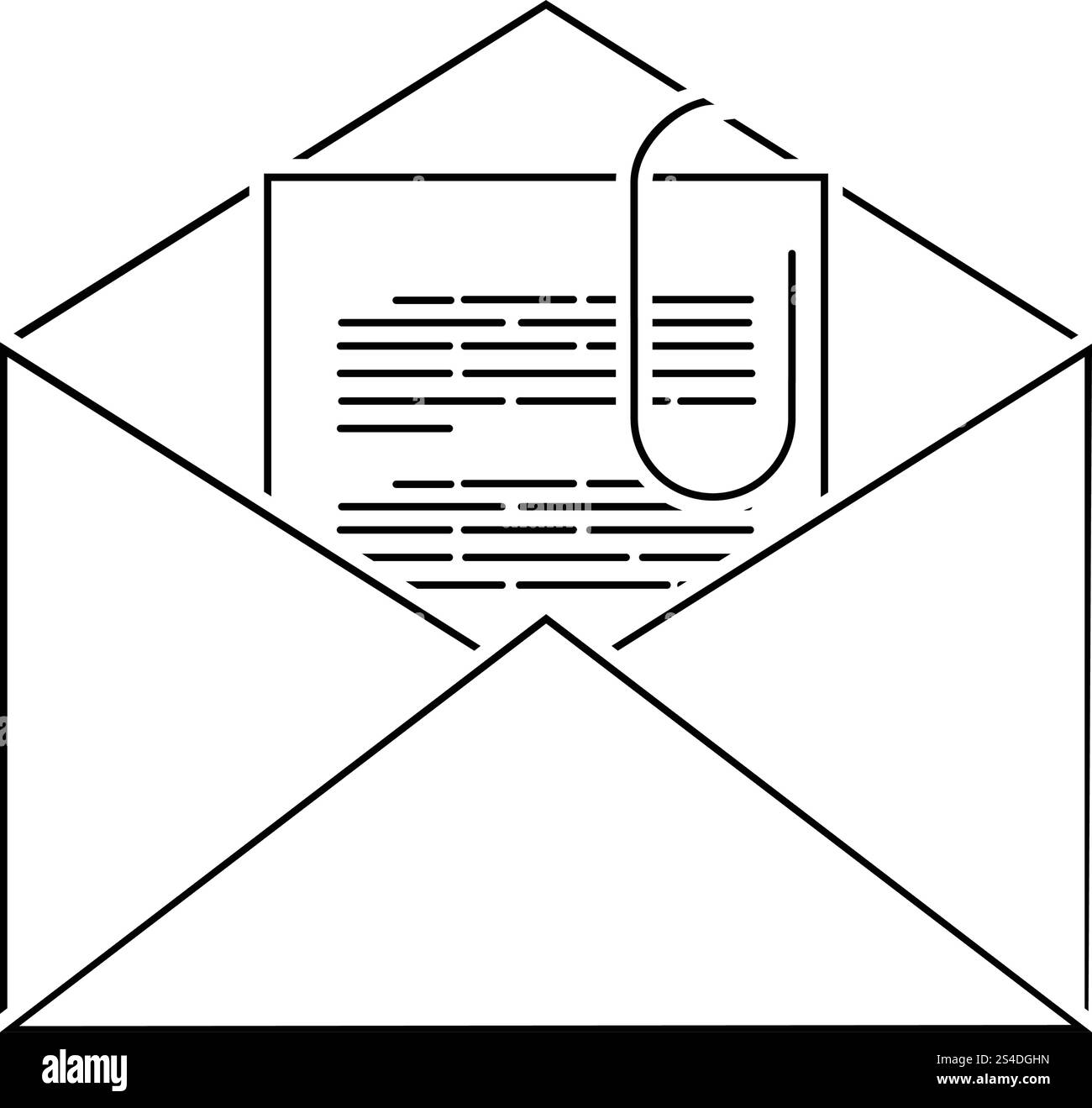 Mail with attachment icon. Thin line design. Vector illustration Stock ...