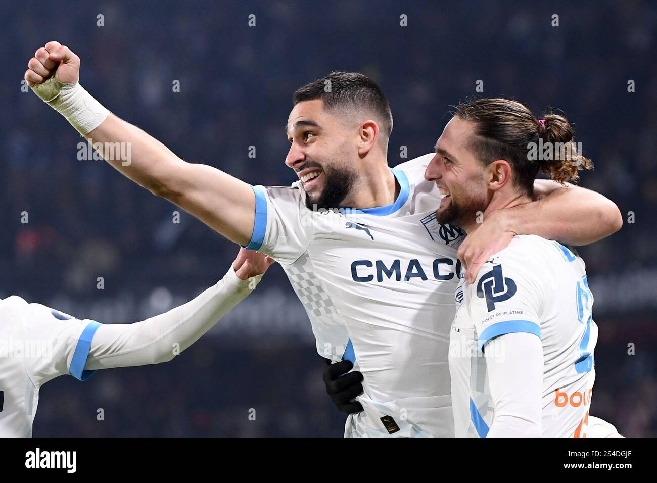 France. 11th Jan, 2025. 25 Adrien RABIOT (om) - 08 Neal MAUPAY (om ...