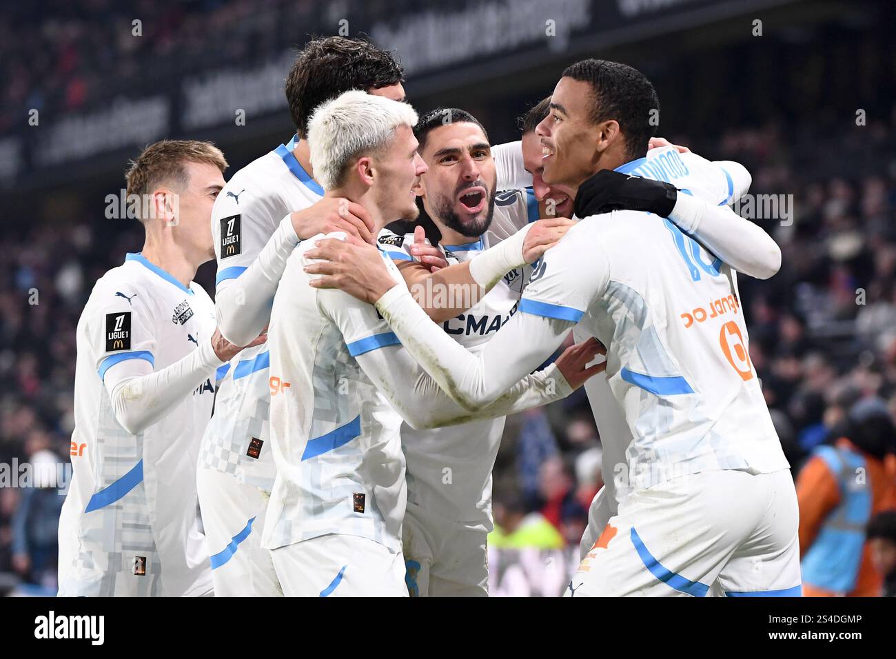 France. 11th Jan, 2025. 03 Quentin MERLIN (om) - 08 Neal MAUPAY (om ...