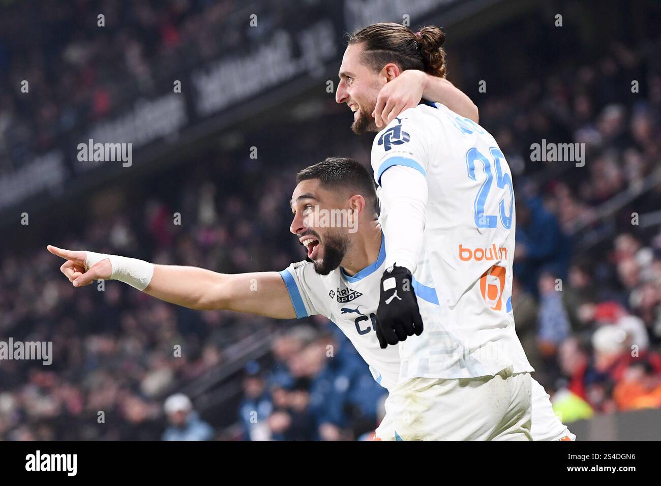 France. 11th Jan, 2025. 25 Adrien RABIOT (om) - 08 Neal MAUPAY (om ...