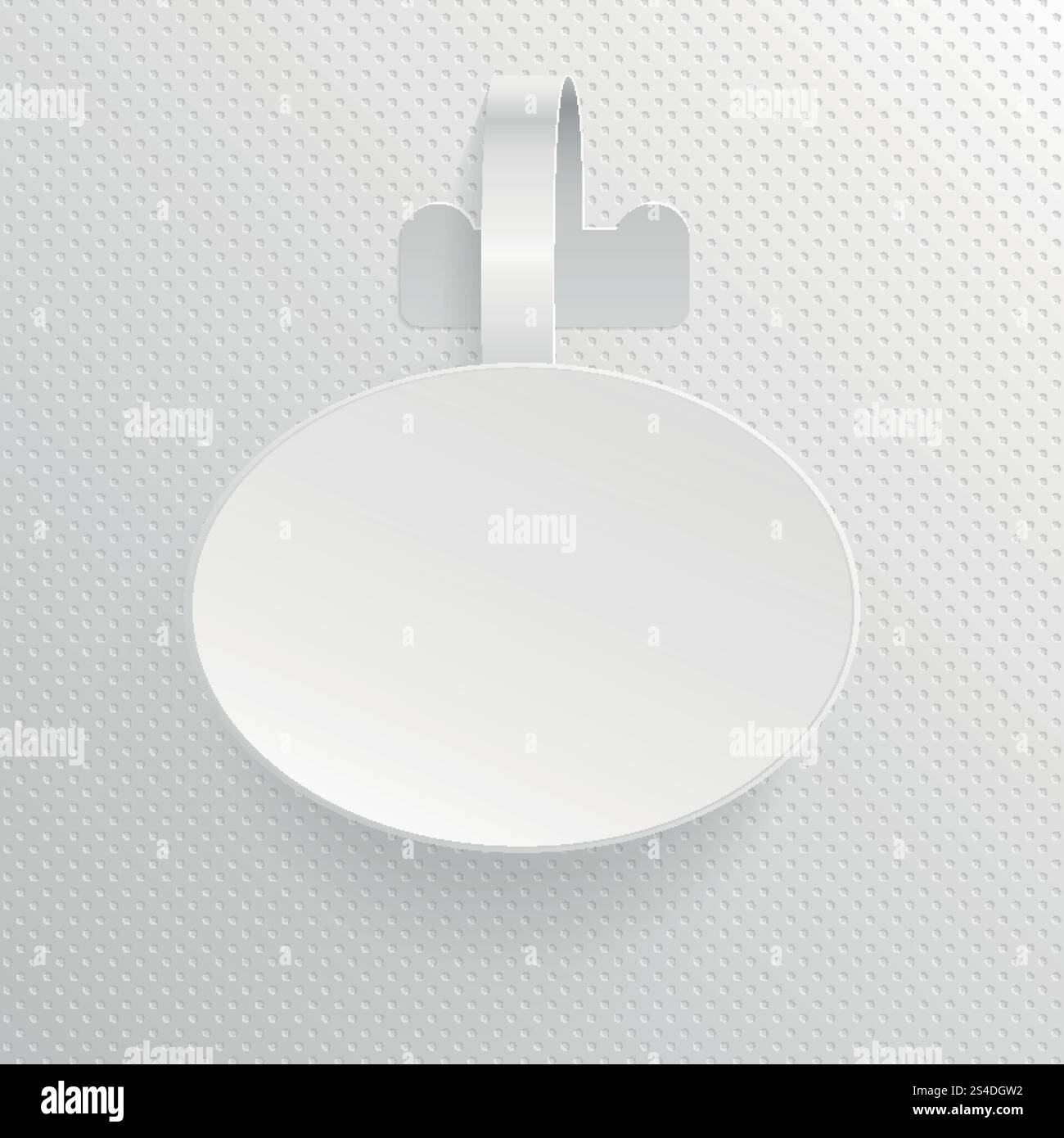Isolated empty white advertising plastic oval shelf wobbler vector ...