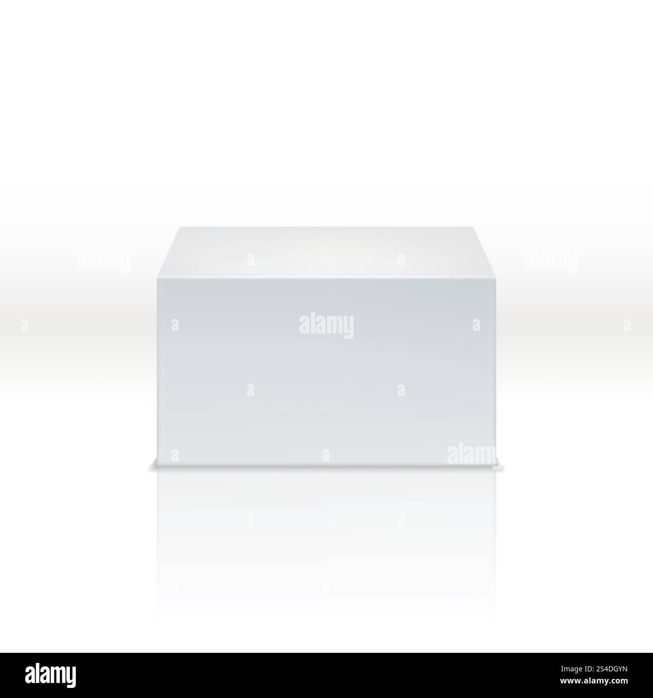 White square pedestal, empty polyhedron, blank 3d box, cube, stage ...