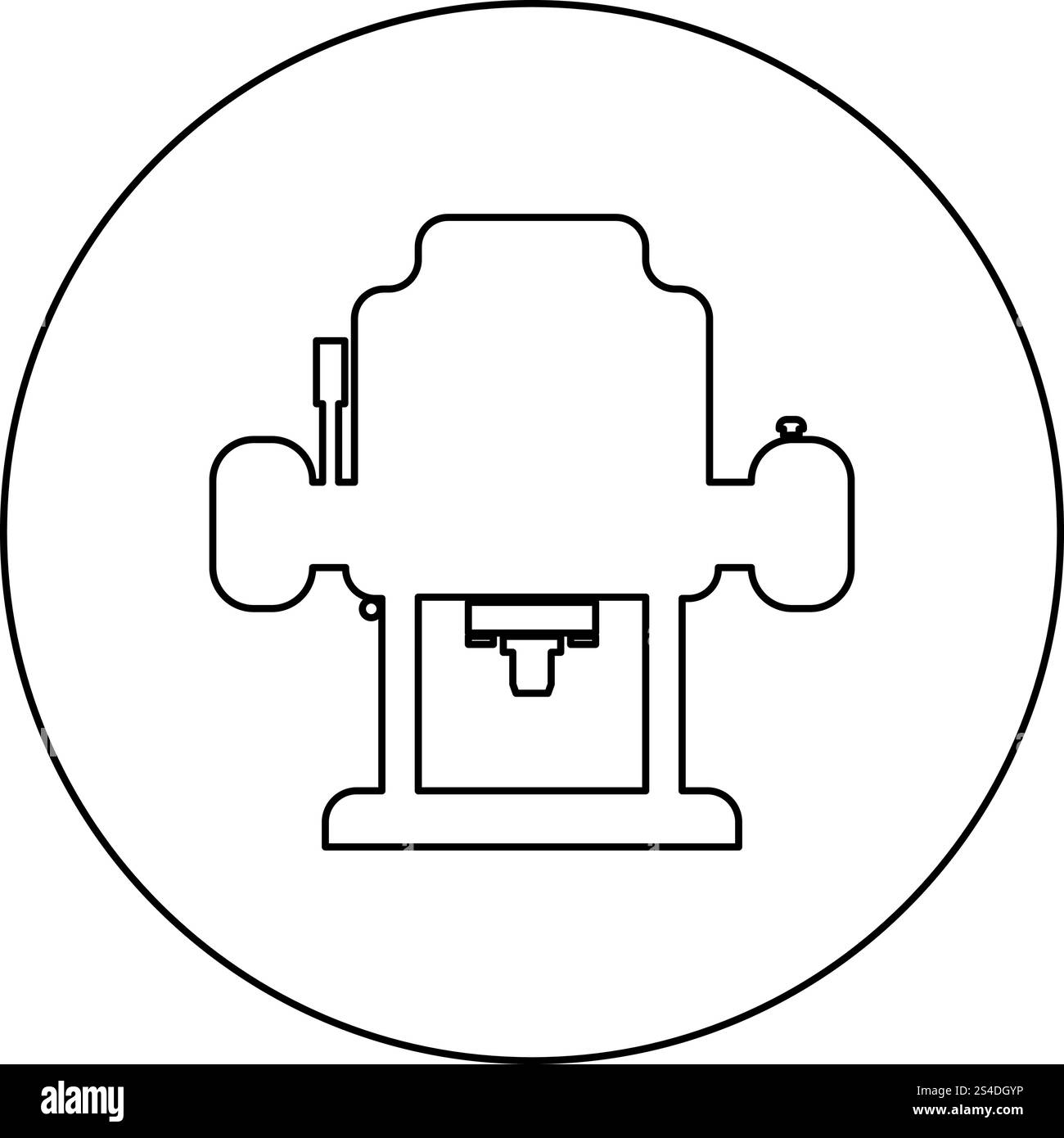 Milling cutter icon black color in round circle outline vector ...