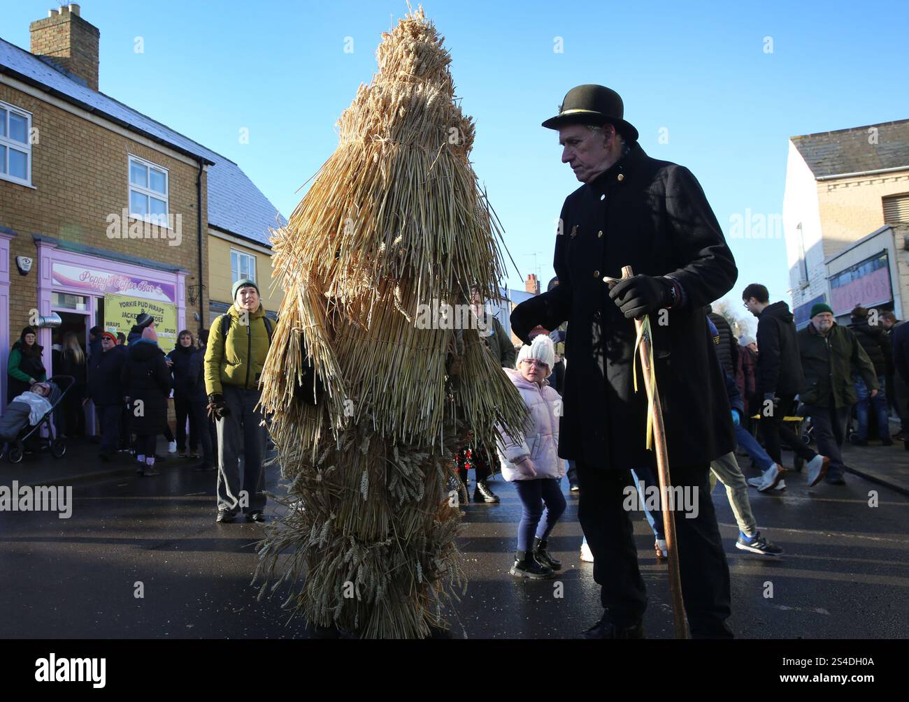 Whittlesey, England, UK. 11th Jan, 2025. The straw bear is paraded ...