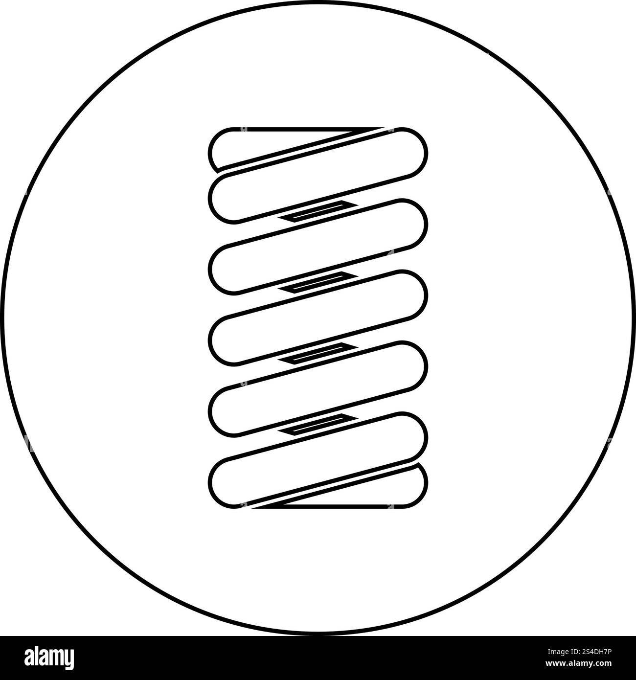 Spring coil icon black color in round circle outline vector ...