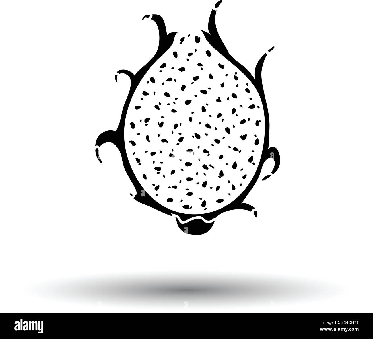 Icon of Dragon fruit. White background with shadow design. Vector ...