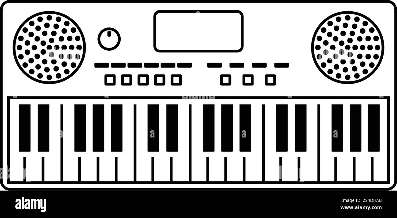Music synthesizer icon. Thin line design. Vector illustration Stock ...