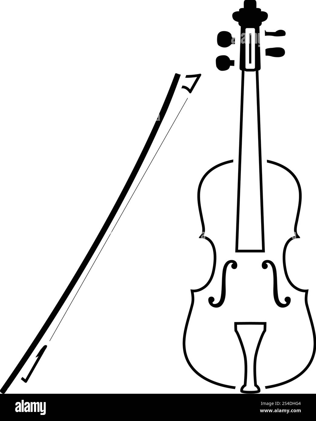 Violin icon. Thin line design. Vector illustration Stock Vector Image ...