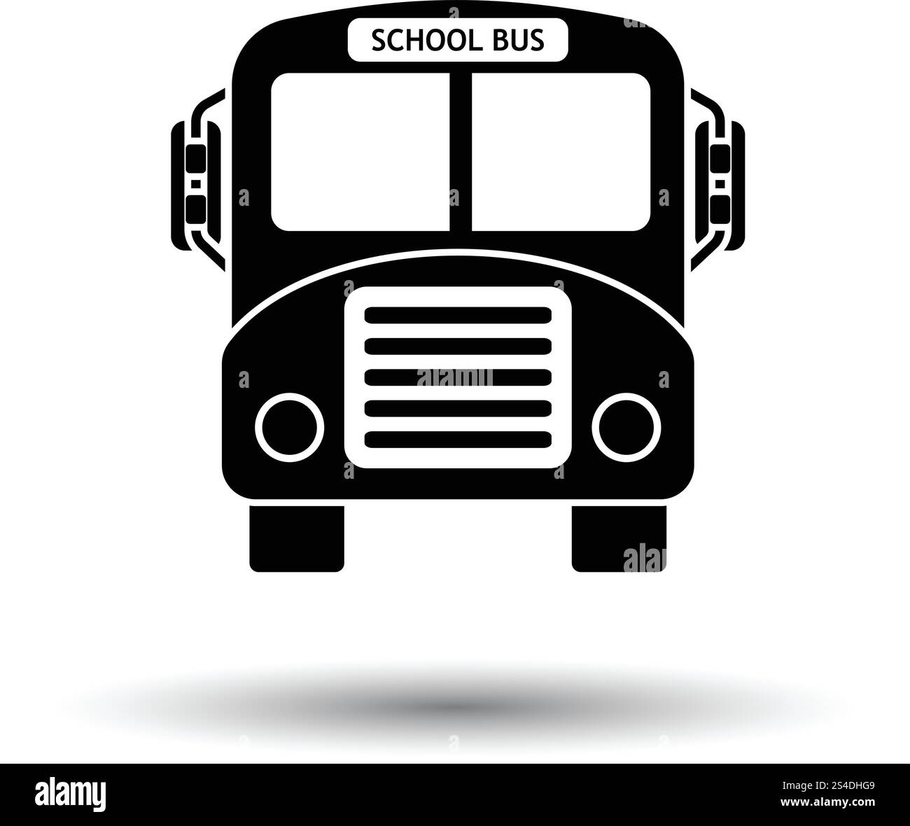 School bus icon. White background with shadow design. Vector ...