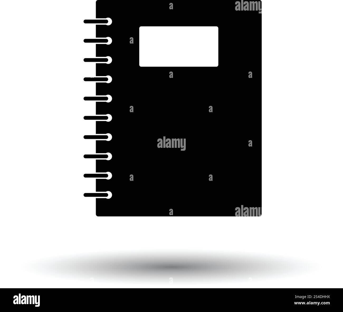 Exercise book with pen icon. White background with shadow design ...