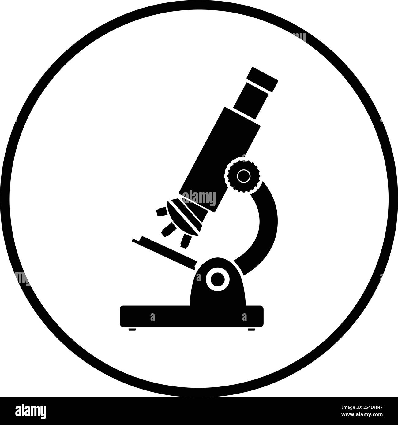 School microscope icon. Thin circle design. Vector illustration Stock ...