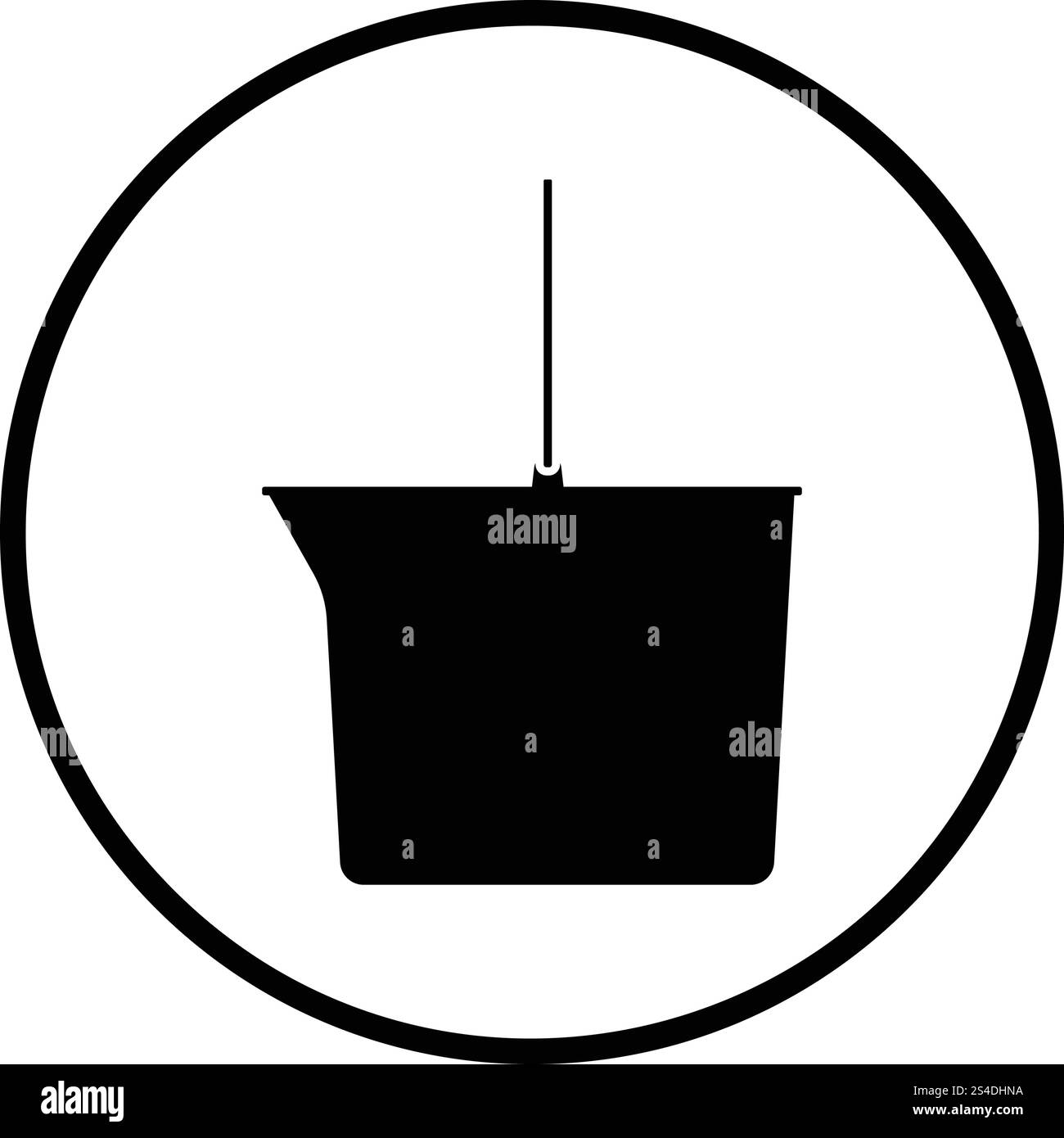 Icon of bucket. Thin circle design. Vector illustration Stock Vector ...