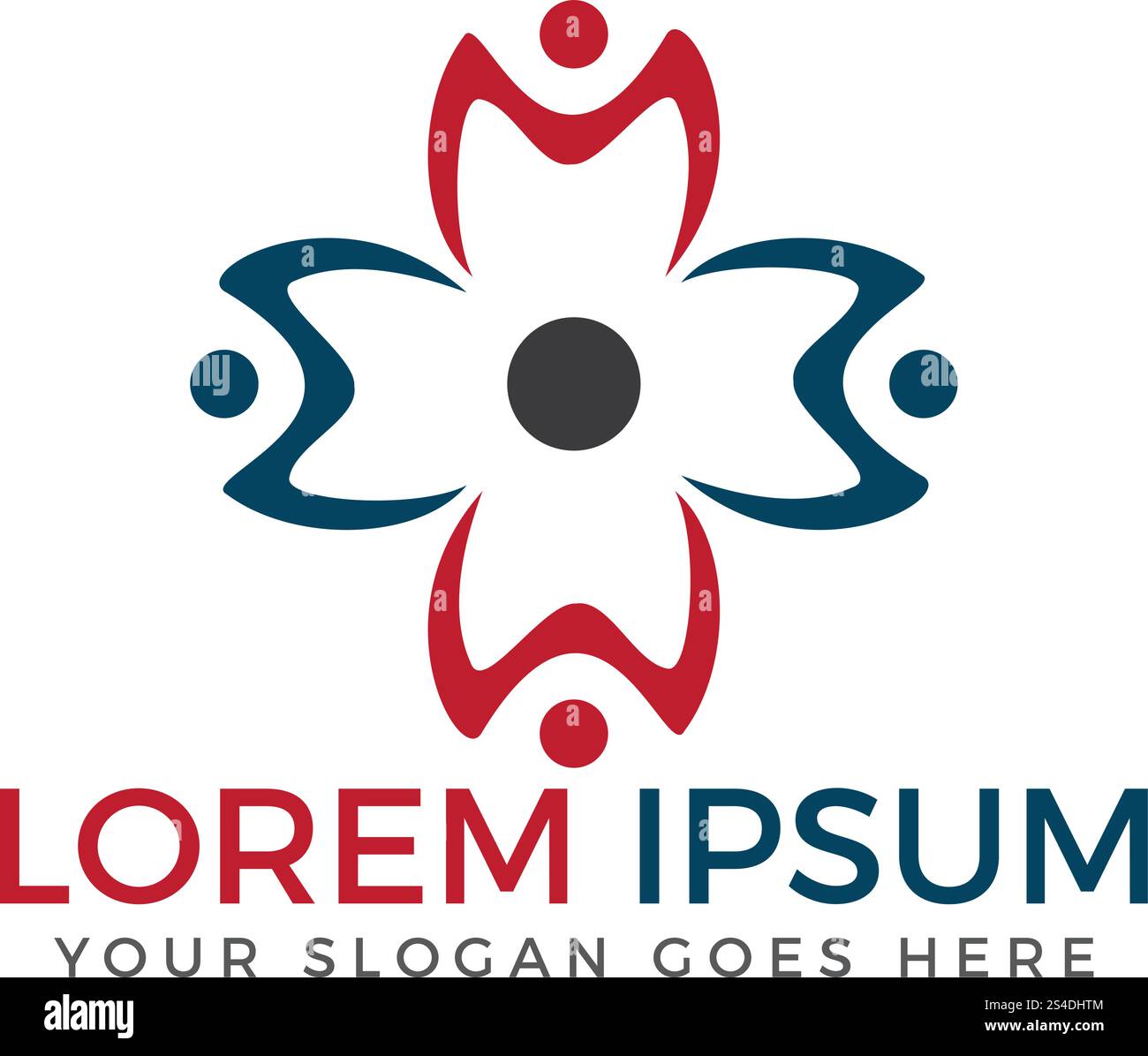 Abstract flower people logo. People communication creative sign ...