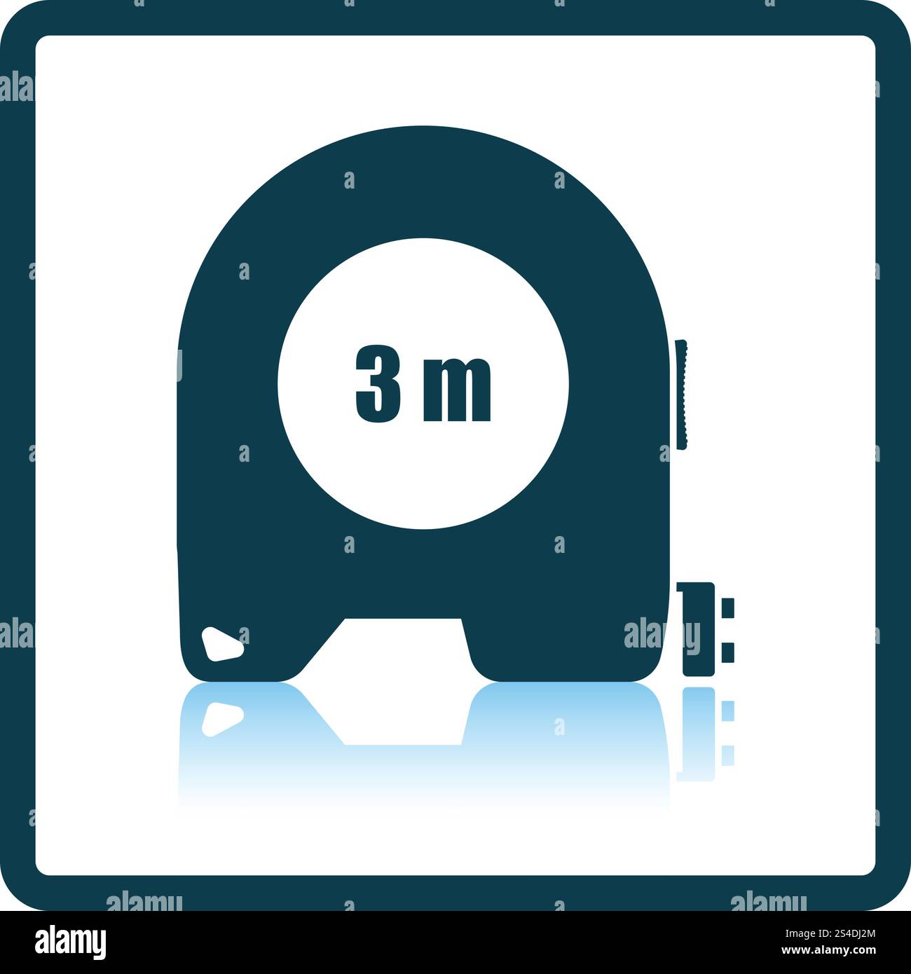 Icon of constriction tape measure. Shadow reflection design. Vector ...