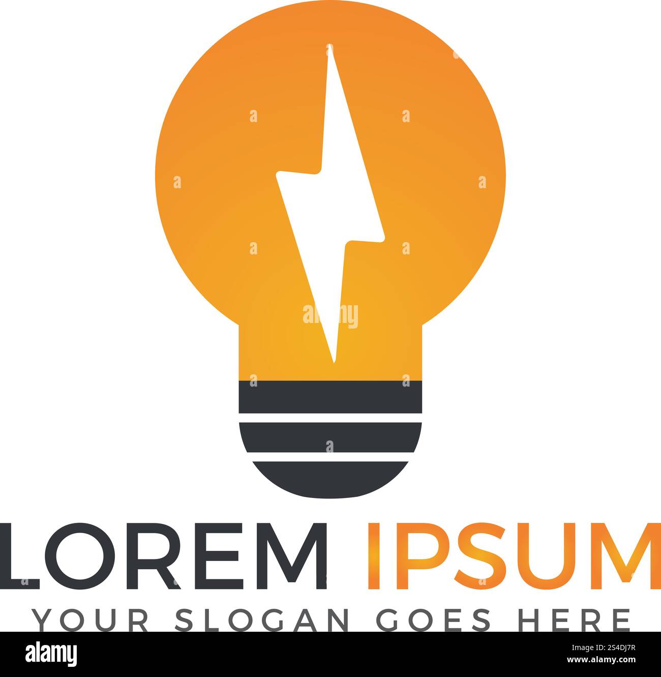 Bulb with lightning symbol logo design Stock Vector Image & Art - Alamy
