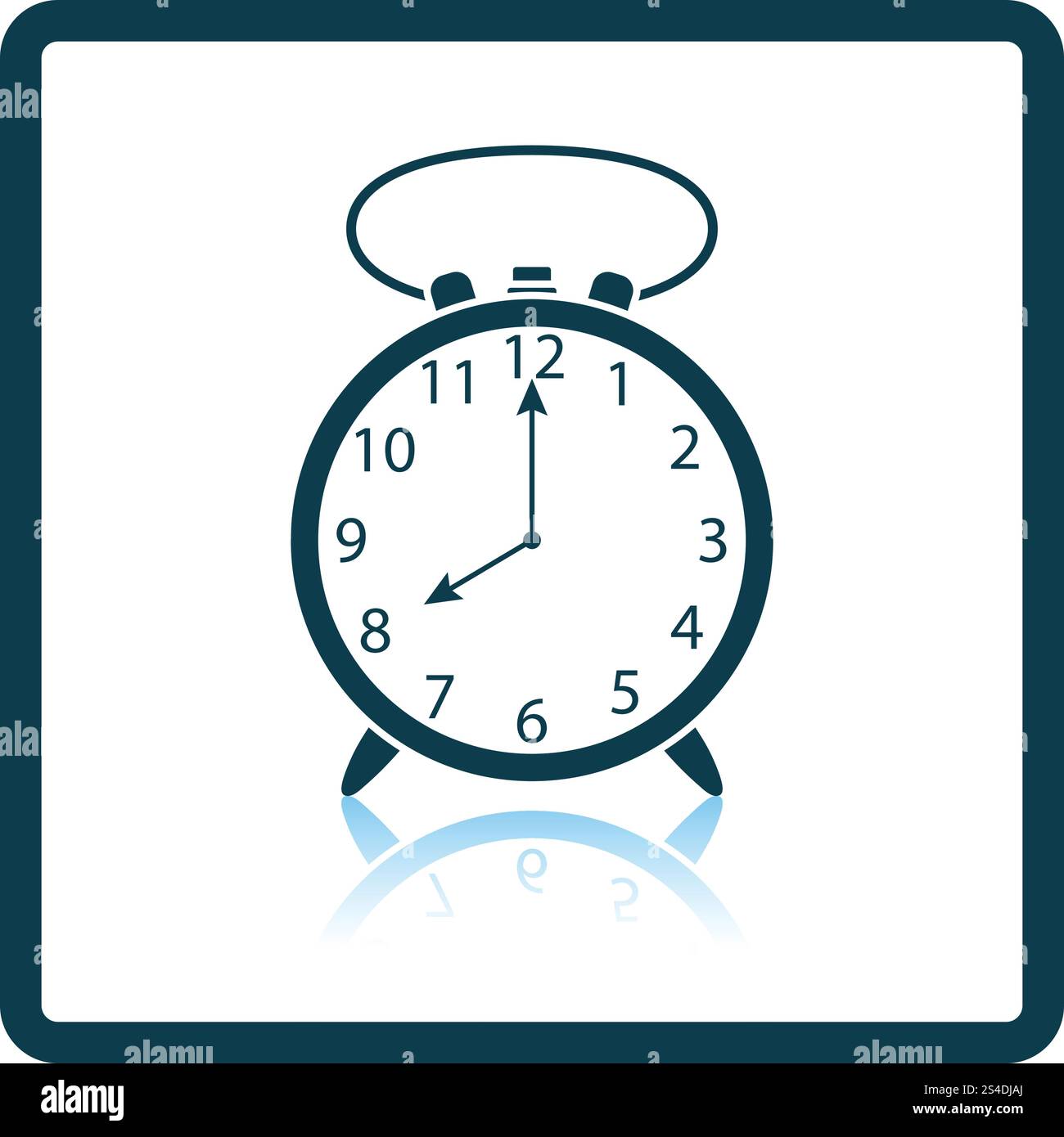 Alarm clock icon. Shadow reflection design. Vector illustration Stock ...