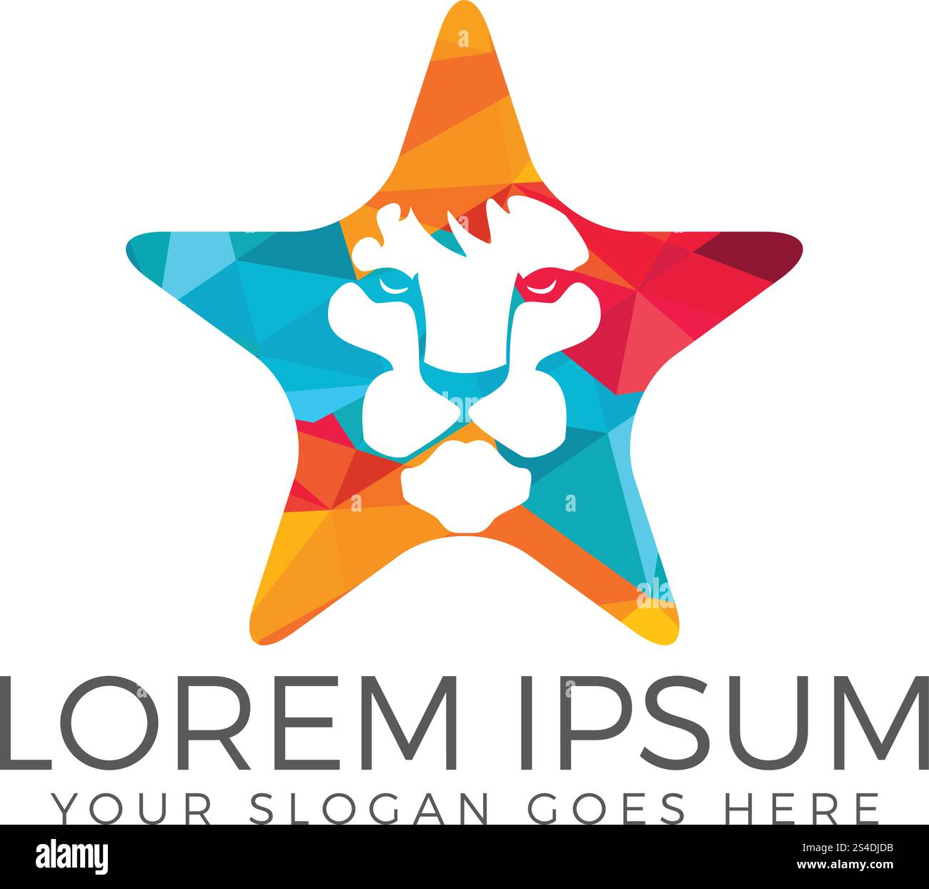 Lion star shaped logo design Stock Vector Image & Art - Alamy
