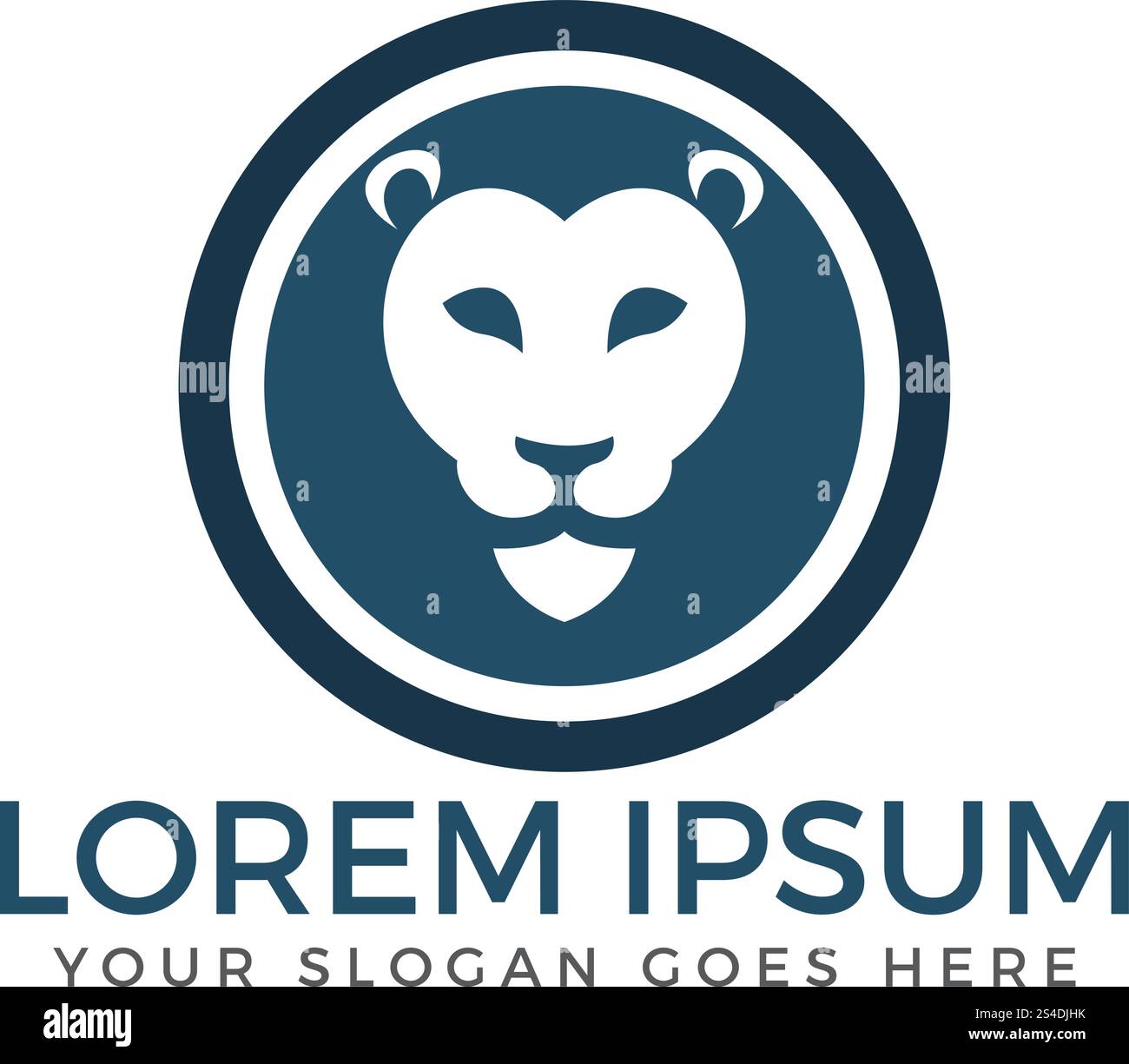 Round Lion head vector logo design Stock Vector Image & Art - Alamy