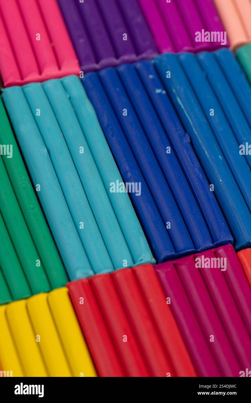 plasticine of different colors for modeling, a simple colored ...
