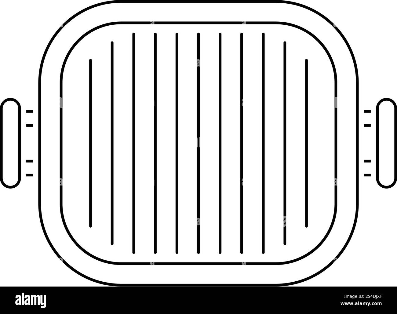 Grill pan icon. Thin line design. Vector illustration Stock Vector ...
