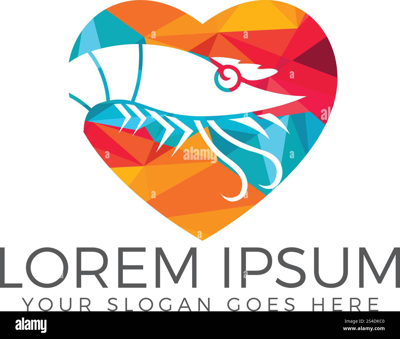 Prawn Heart shape logo design Stock Vector Image & Art - Alamy