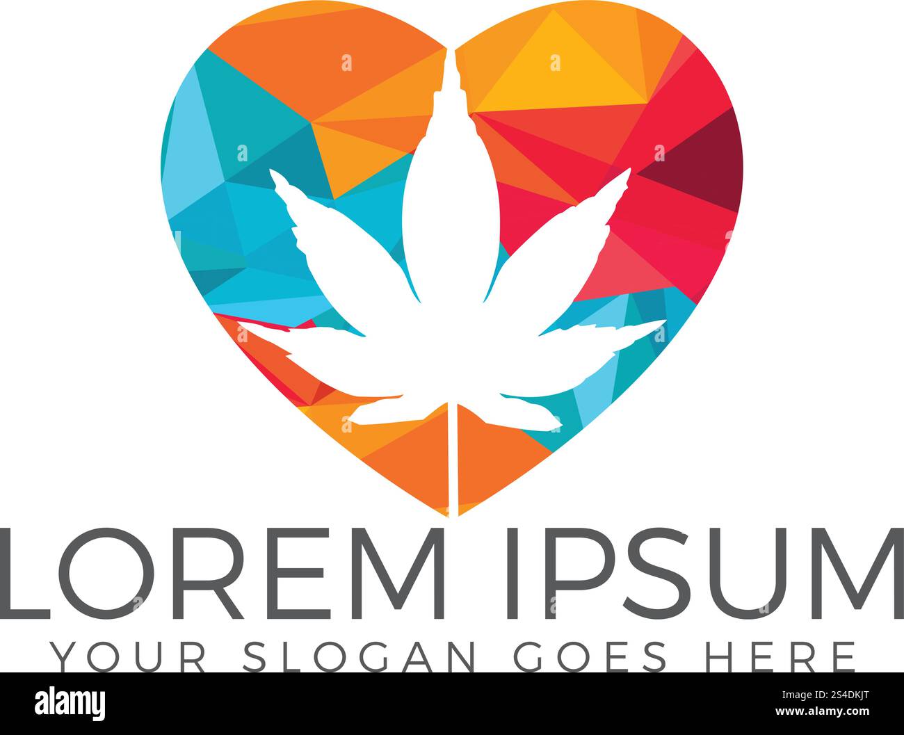 Heart symbol with cannabis leaf inside logo design Stock Vector Image ...