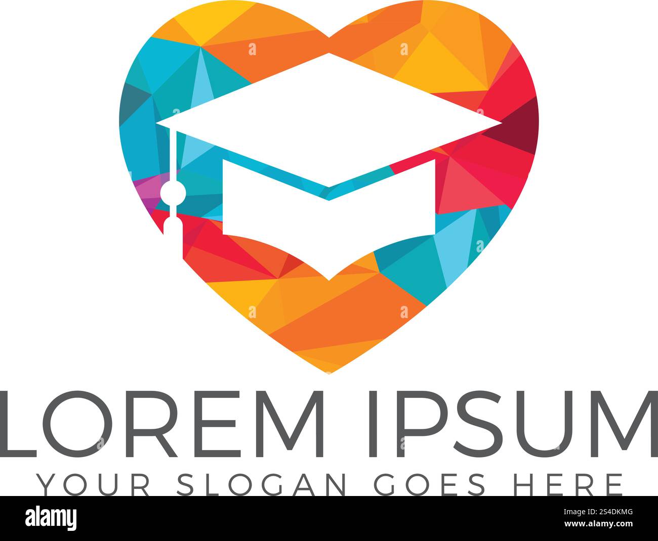 Graduation cap heart shape vector logo design Stock Vector Image & Art ...