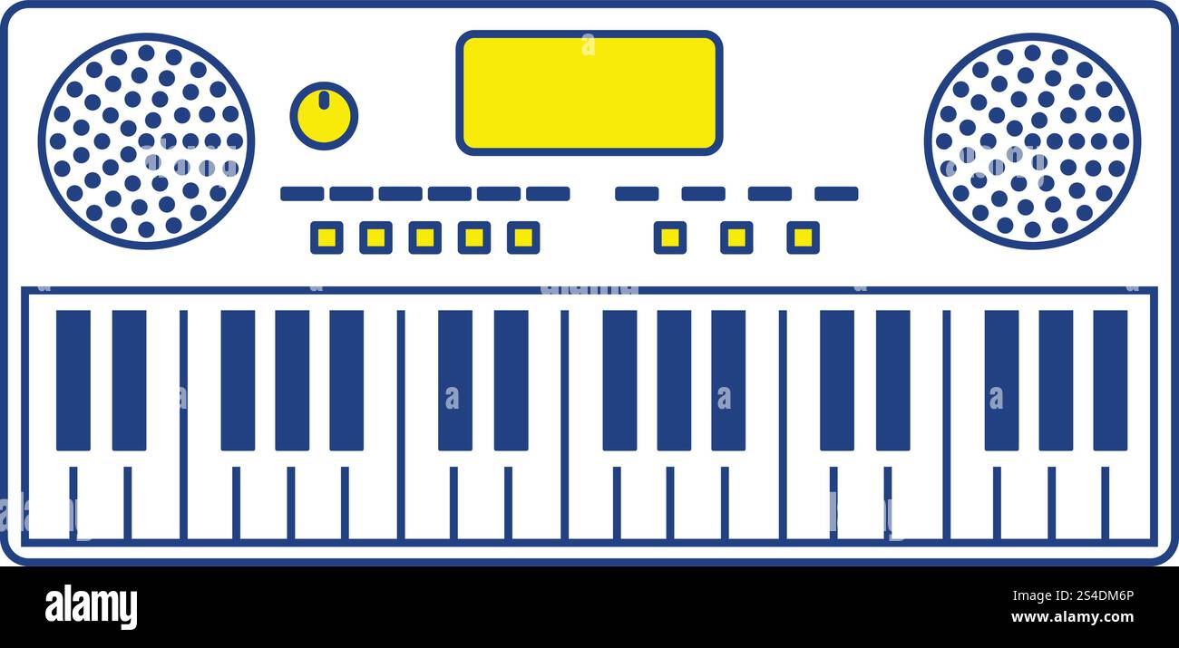 Music synthesizer icon. Thin line design. Vector illustration Stock ...