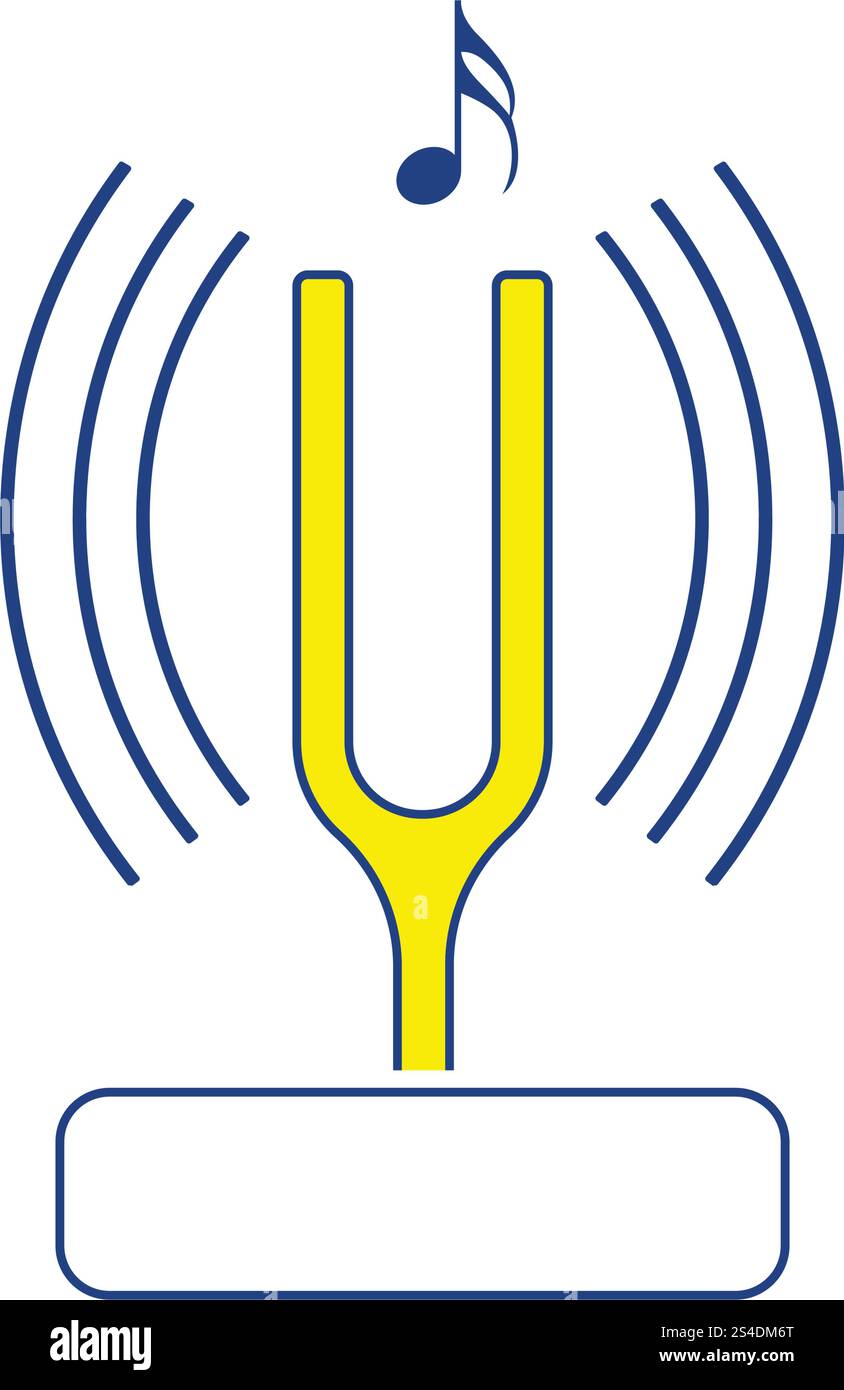 Tuning fork icon. Thin line design. Vector illustration Stock Vector ...
