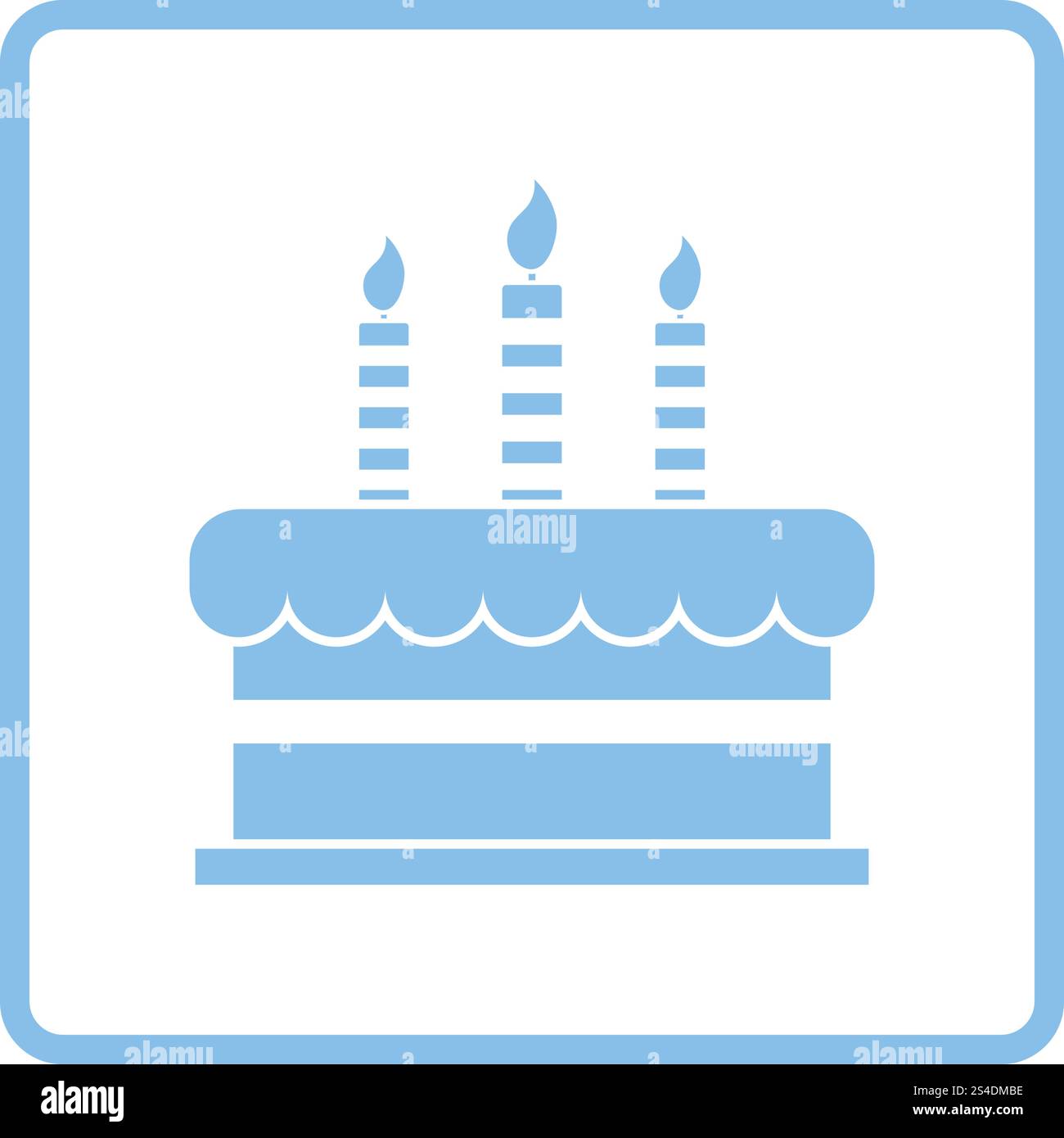Party cake icon. Blue frame design. Vector illustration Stock Vector ...