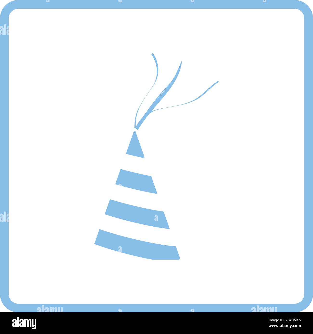 Party cone hat icon. Blue frame design. Vector illustration Stock ...