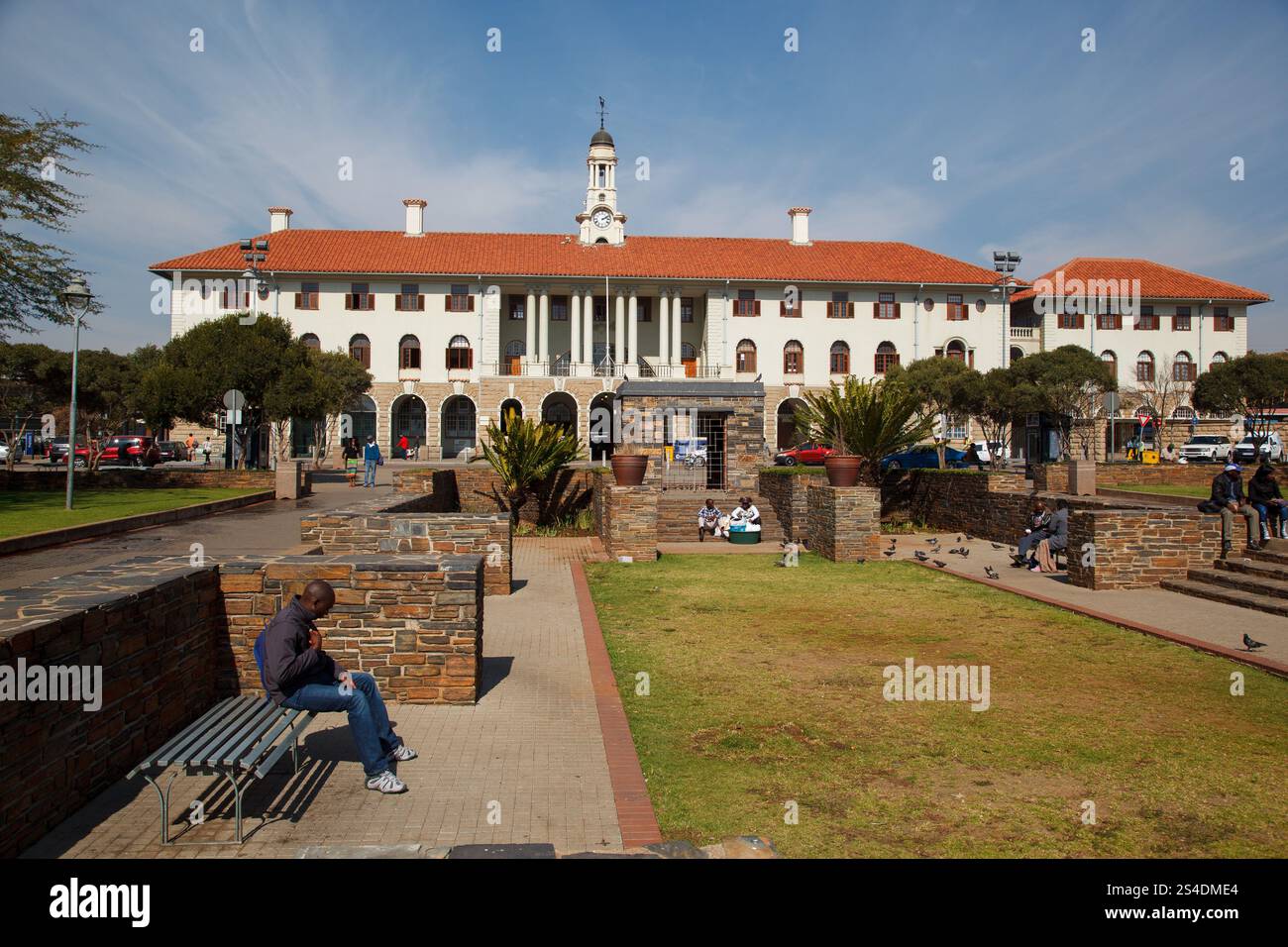 The Pretoria railway station historical building of 1910 with a small ...
