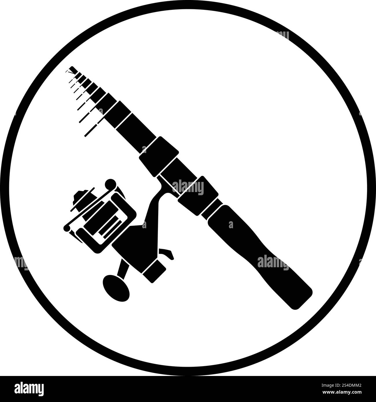 Icon of curved fishing tackle. Thin circle design. Vector illustration ...