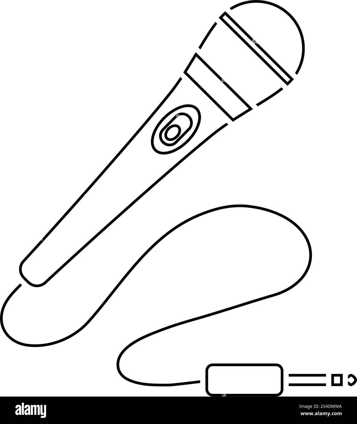 Karaoke microphone icon. Thin line design. Vector illustration Stock ...