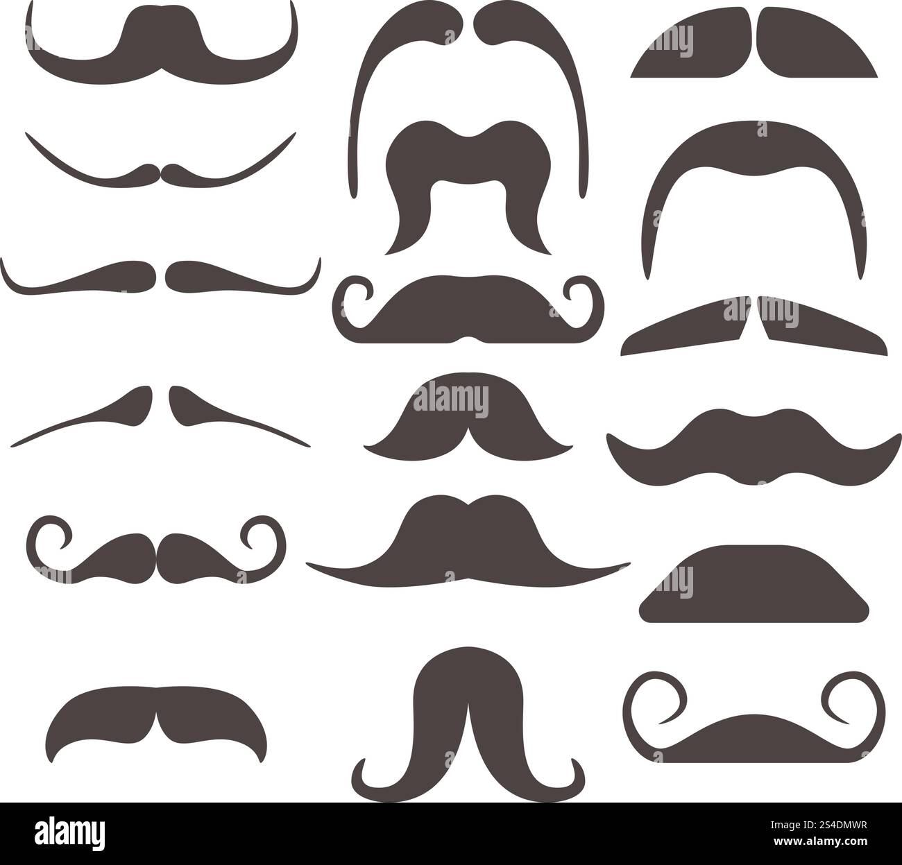Funny fake moustaches for mouth mask vector. Collection of fashion ...