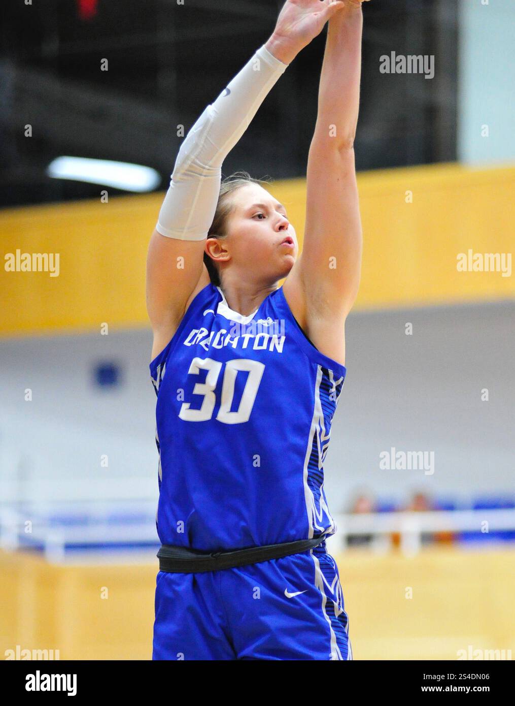 South Orange, USA. 11th Jan, 2025. Creighton's Morgan Maly (30) during ...