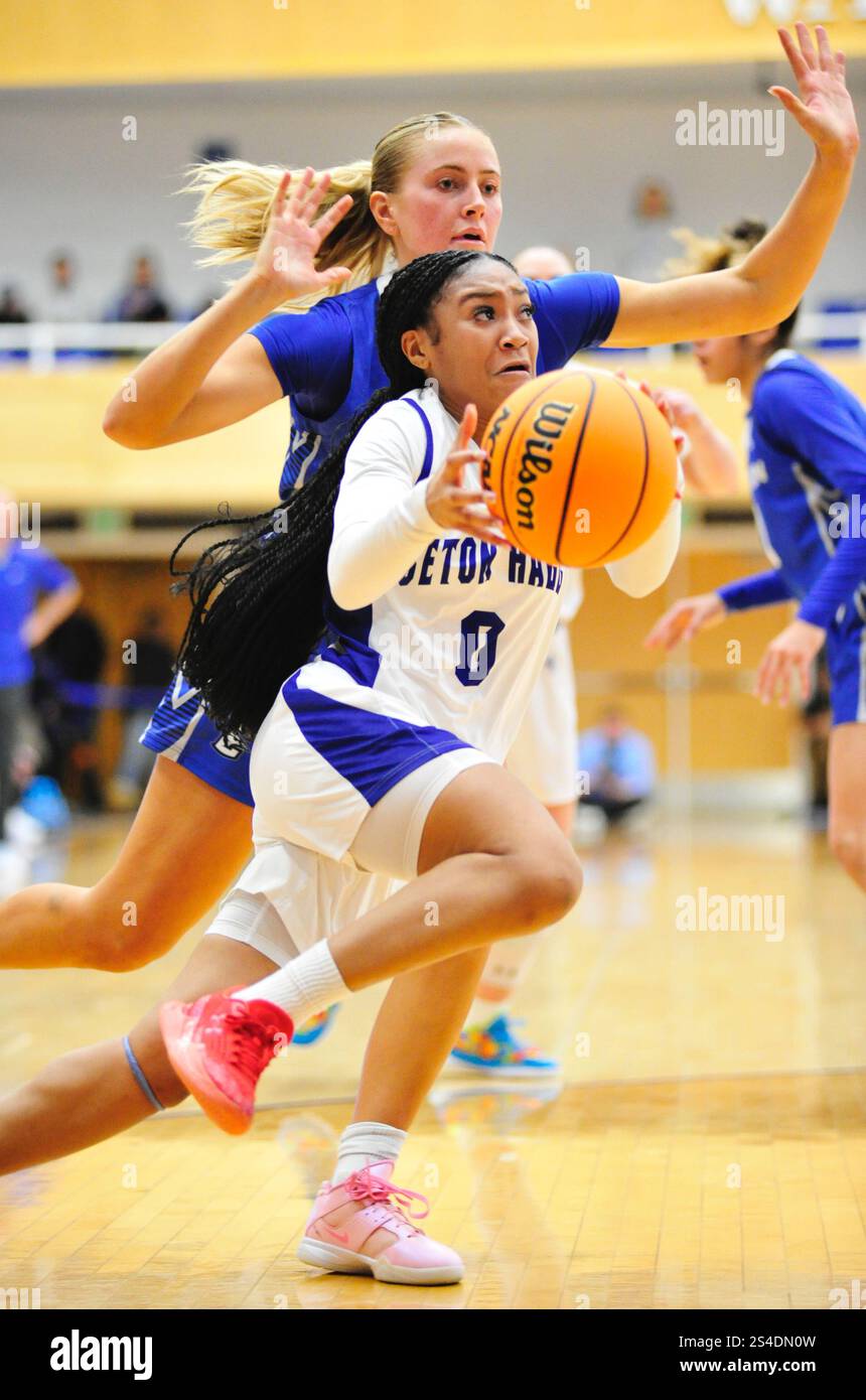 South Orange, USA. 11th Jan, 2025. Seton Hall's Jada Eads (0) during ...