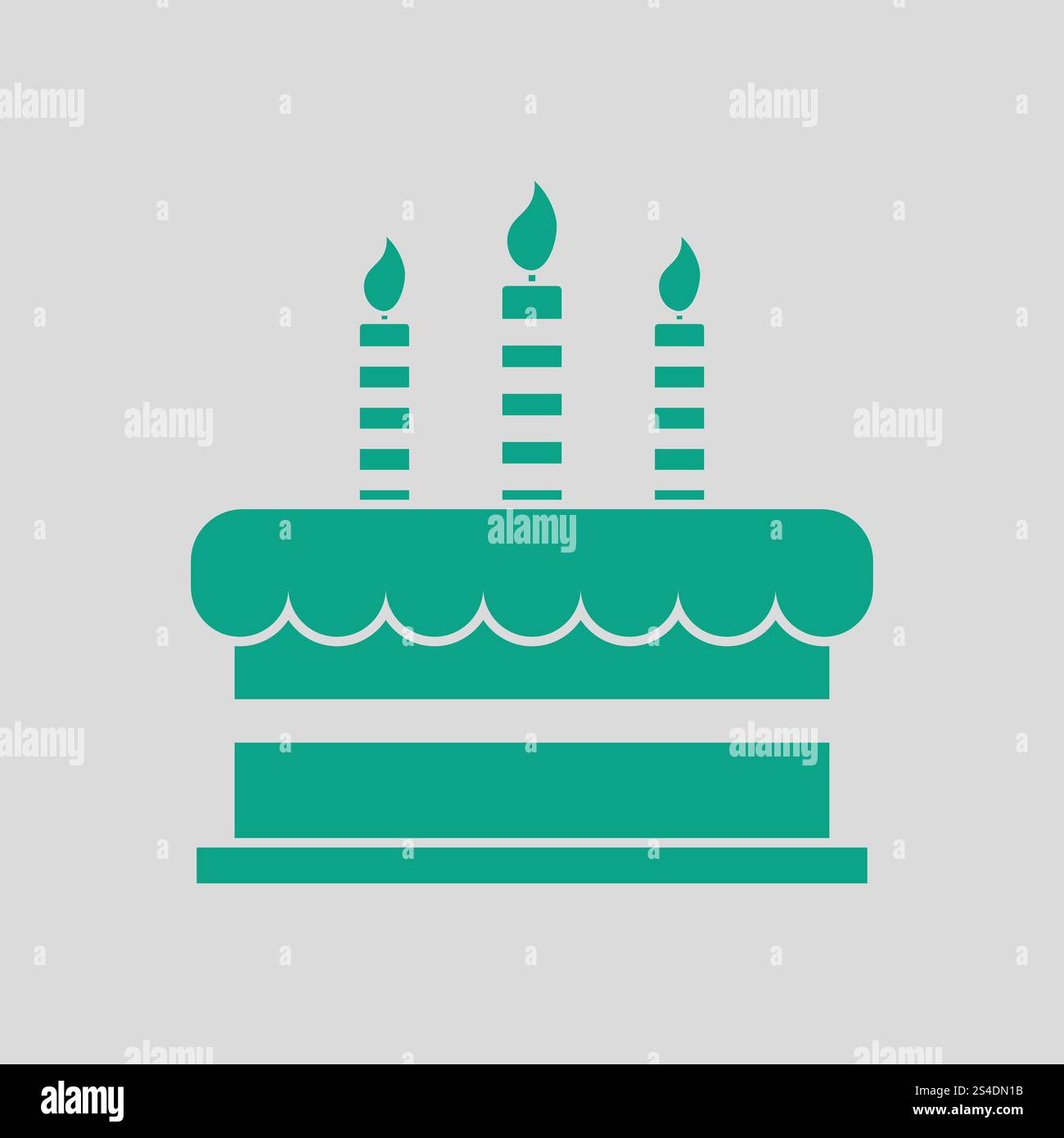 Party cake icon. Gray background with green. Vector illustration Stock ...
