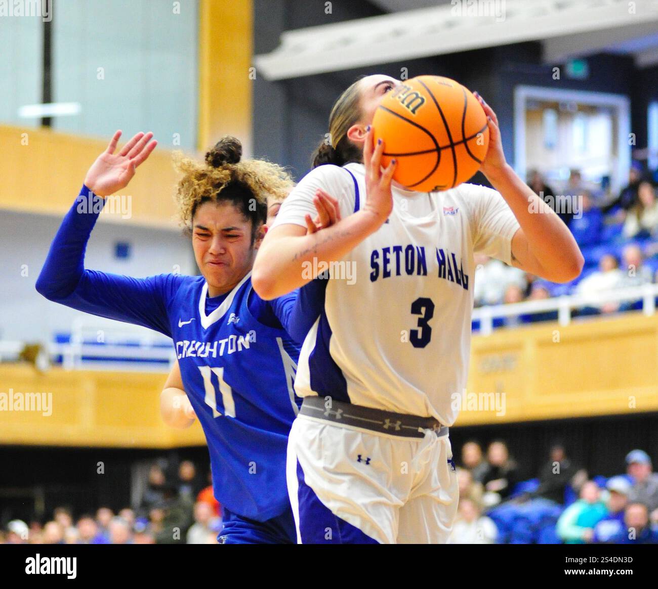 South Orange, USA. 11th Jan, 2025. Seton Hall's Faith Masonius (3 ...