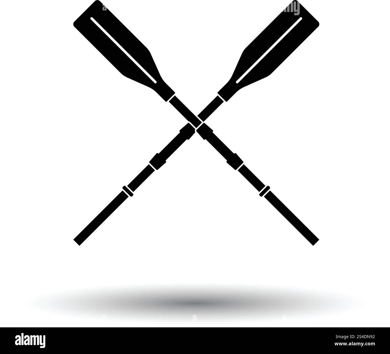 Icon of boat oars. White background with shadow design. Vector ...