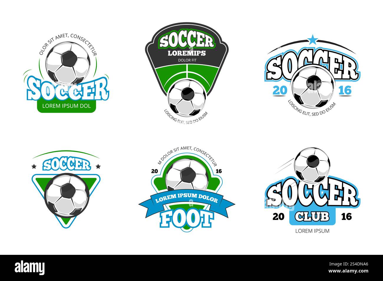 Football, soccer club vector logo, badge templates set. Football emblem ...