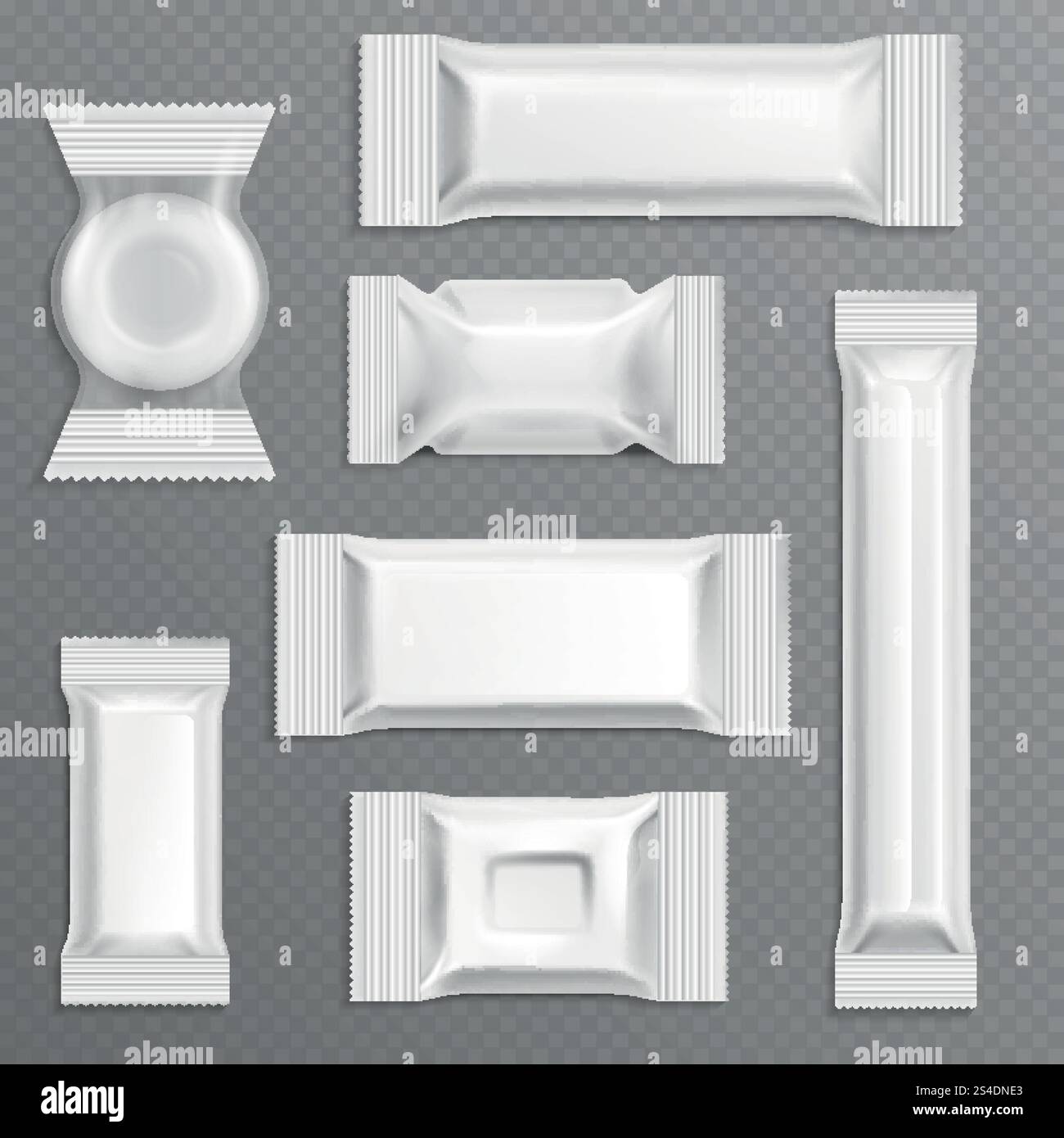 White empty bar polyethylene wrapper packaging, isolated candy package ...
